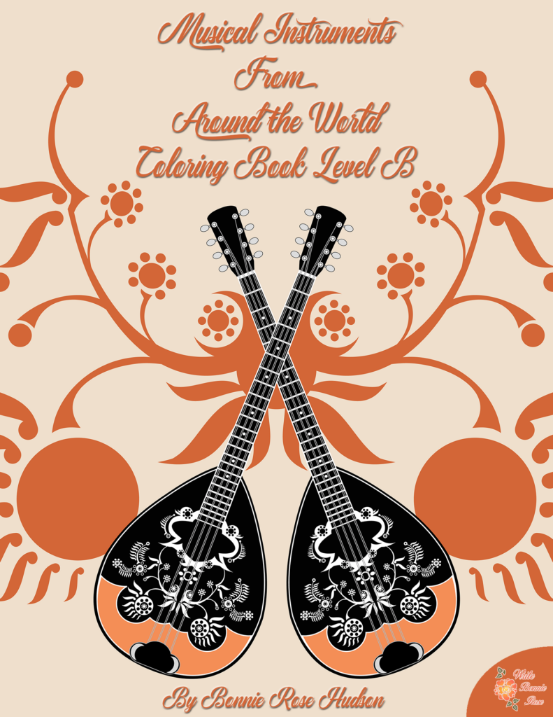 Musical Instruments From Around the World Coloring Book - Level B ...