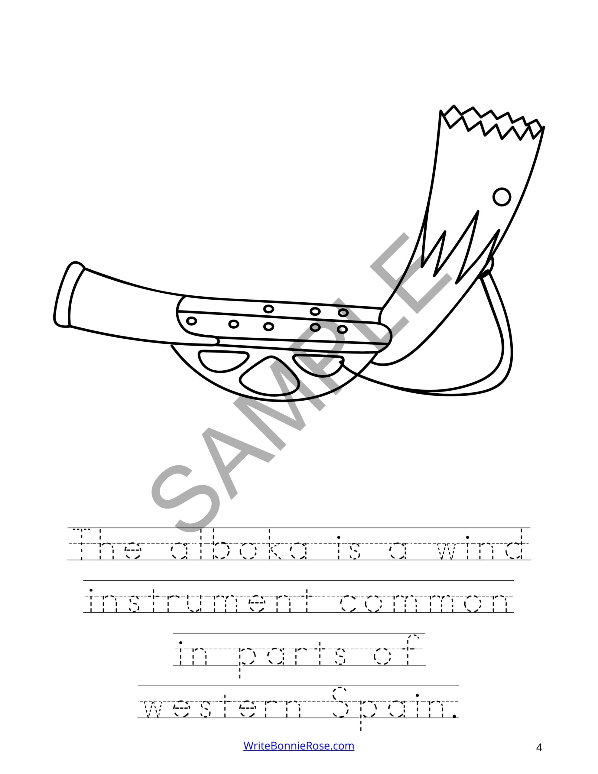 Musical Instruments From Around the World Coloring Book - Level B ...