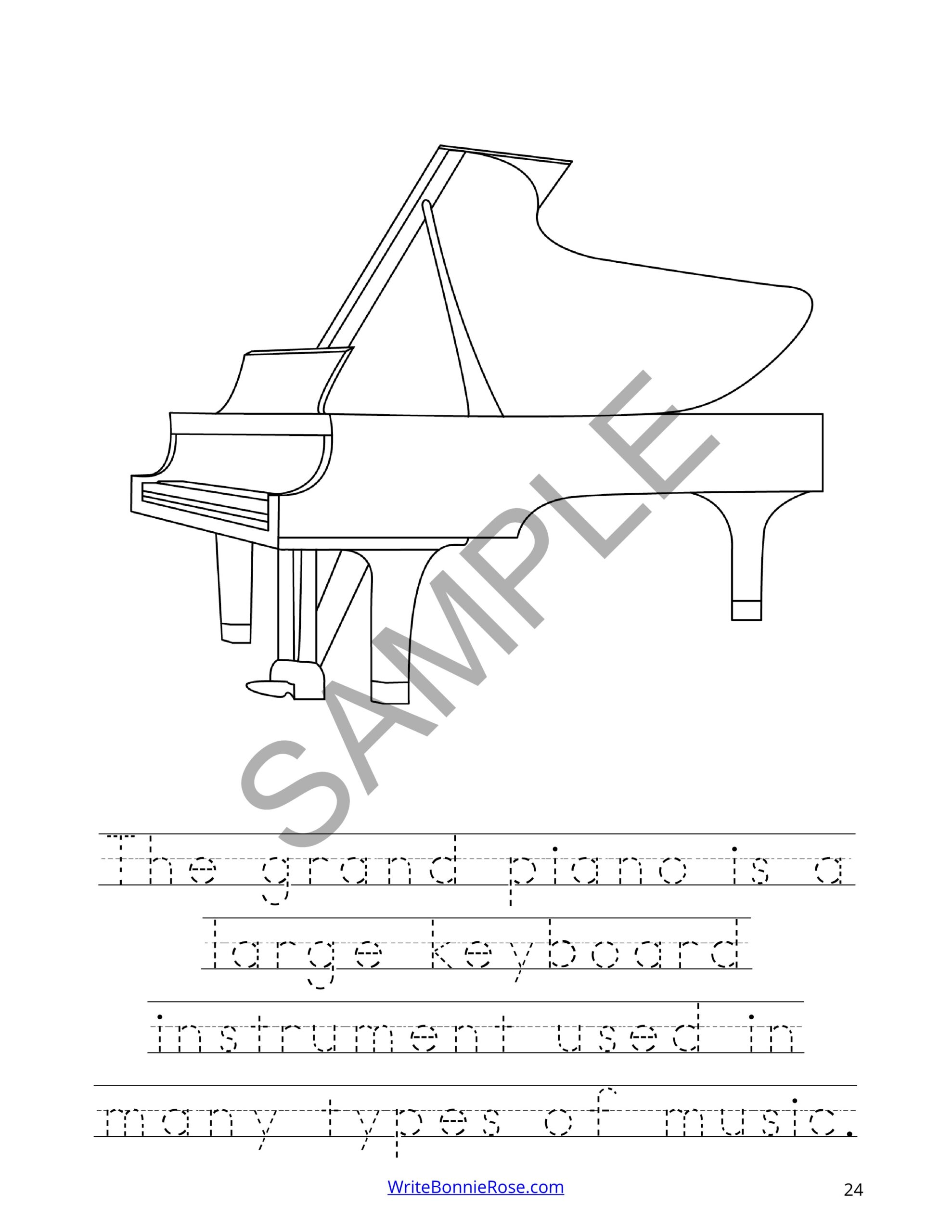 Musical Instruments From Around the World Coloring Book - Level B ...