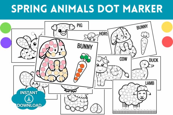 Spring Animals Dot Marker Printables Bingo Markers Activities | Made By ...