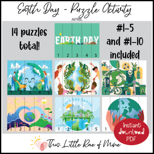 Earth Day number sequence puzzle - printable number activity - math for ...