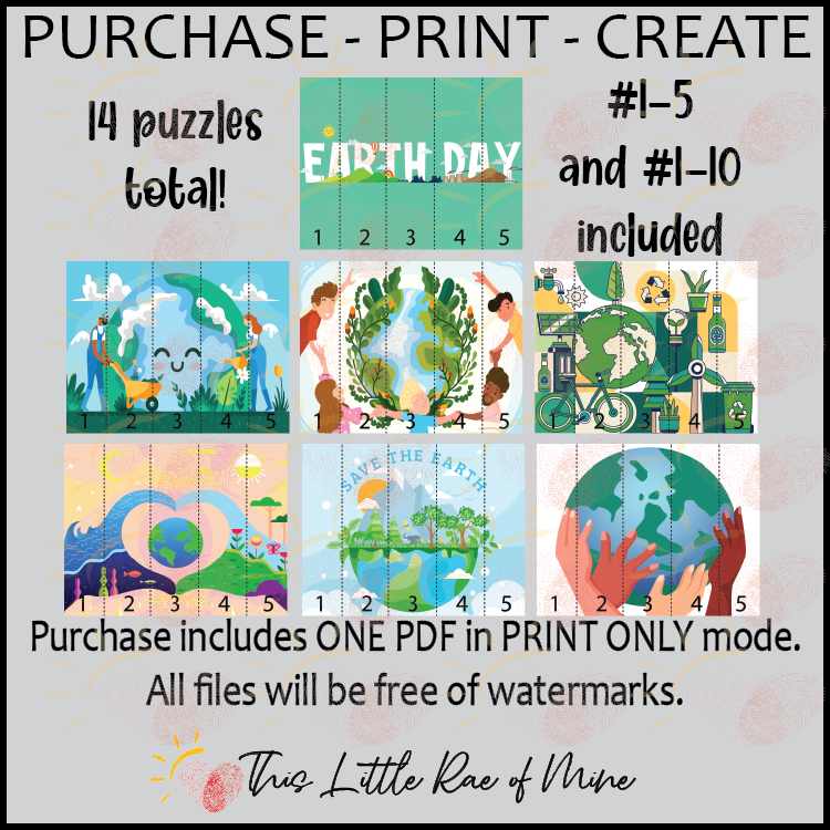 Earth Day number sequence puzzle - printable number activity - math for ...