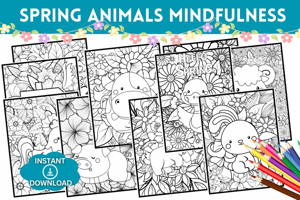Spring Animals MINDFULNESS Coloring Pages | Made By Teachers