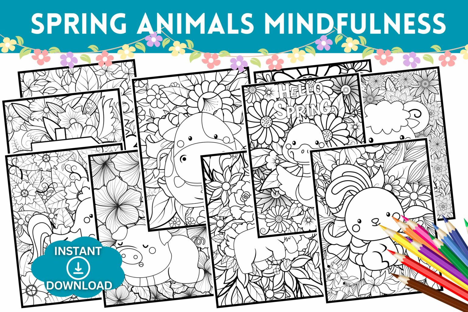 Spring Animals MINDFULNESS Coloring Pages | Made By Teachers