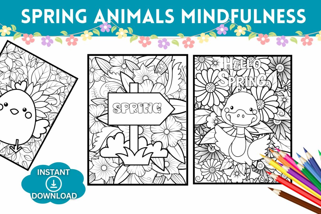 Spring Animals MINDFULNESS Coloring Pages | Made By Teachers