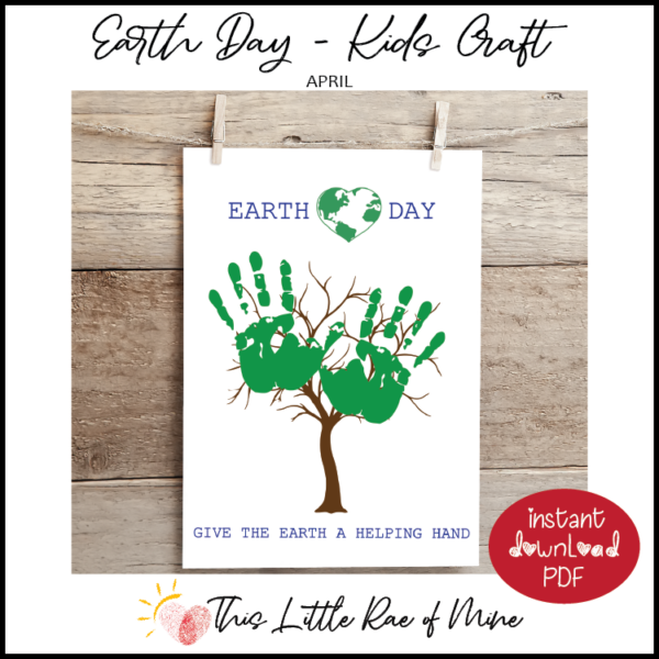 Earth Day - Helping Hand - Handprint Art - Keepsake - Printable | Made ...
