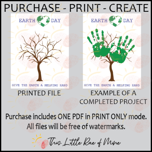 Earth Day - Helping Hand - Handprint Art - Keepsake - Printable | Made ...