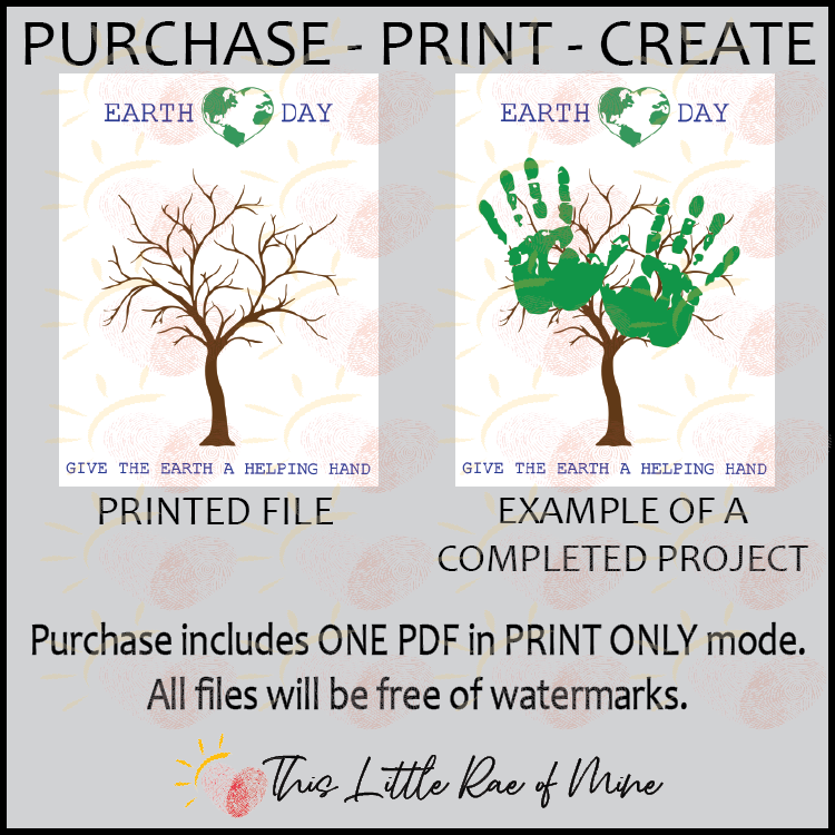 Earth Day - Helping Hand - Handprint Art - Keepsake - Printable | Made ...
