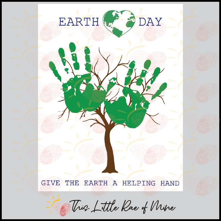 Earth Day - Helping Hand - Handprint Art - Keepsake - Printable | Made ...