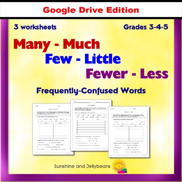Many-Much-Few-Little-Fewer-Less - Easily-Confused Words - Grades 3-5 ...