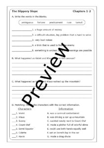 Lemony Snicket "The Slippery Slope" worksheets | Made By Teachers