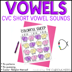 CVC short vowel practice - Easter Religious Freebie | Made By Teachers