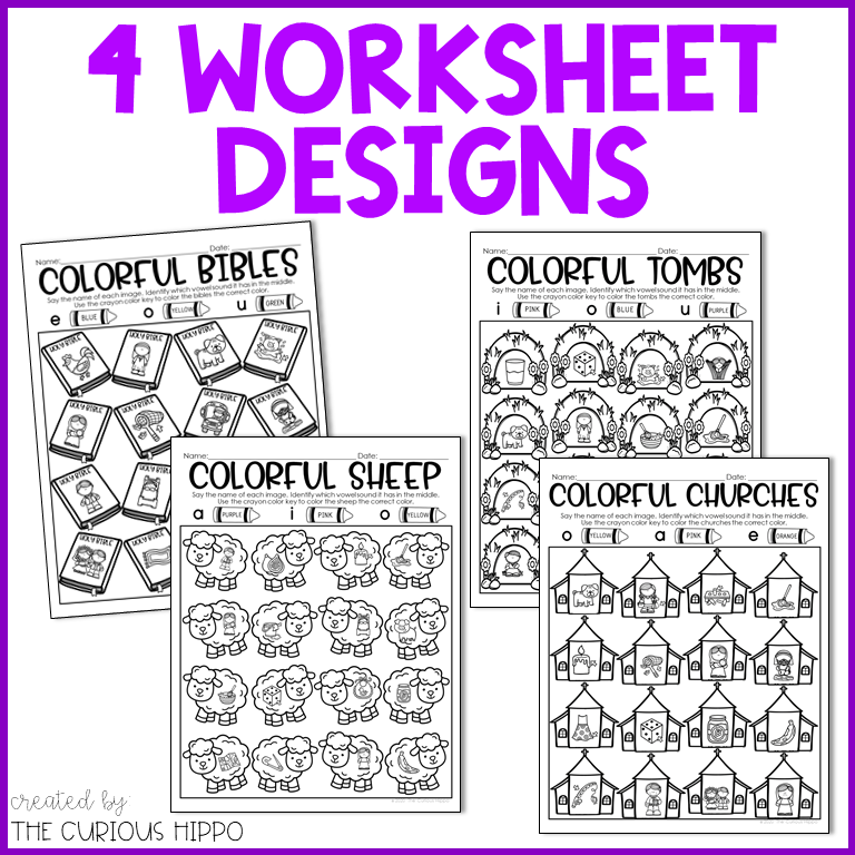 CVC short vowel practice - Easter Religious Freebie | Made By Teachers