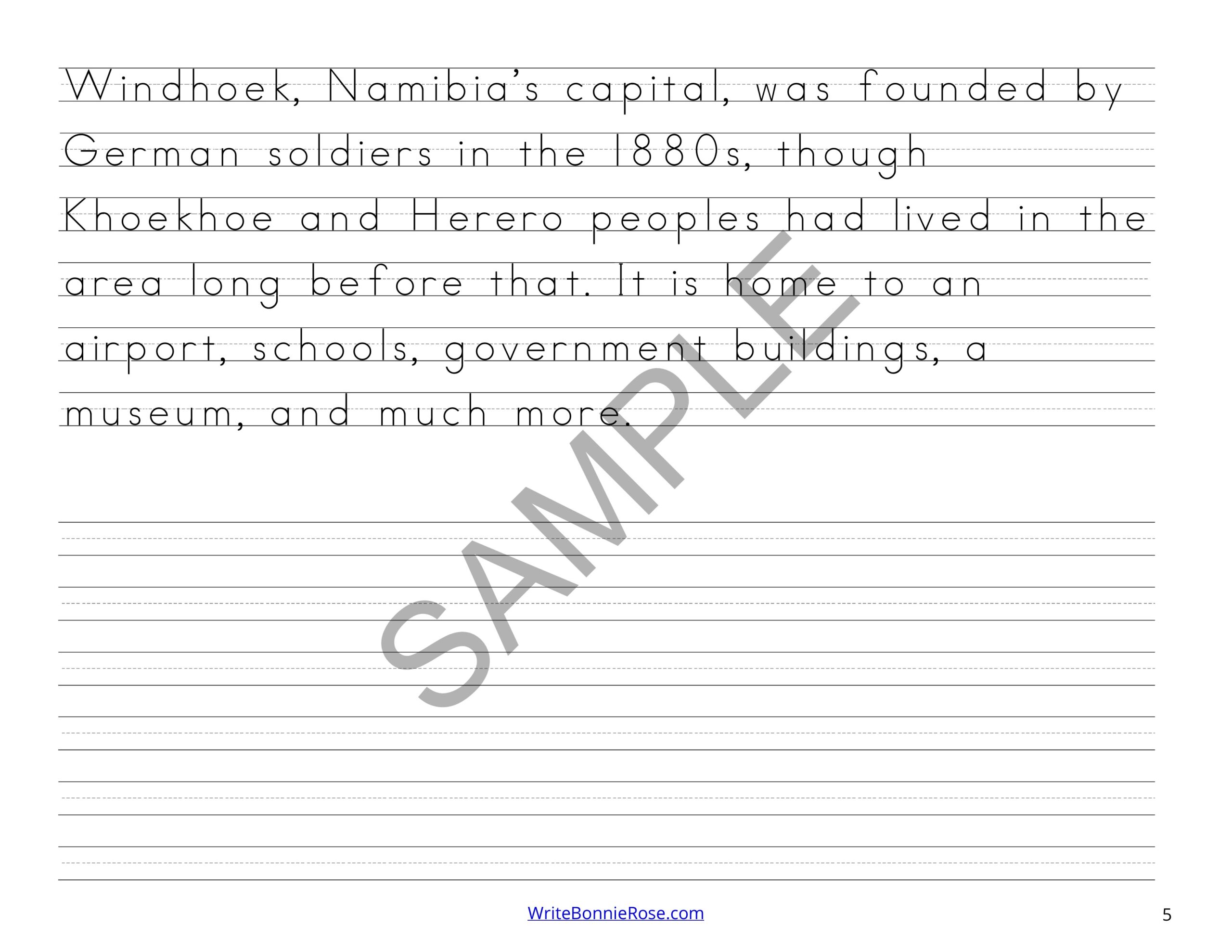 My Book About Namibia with Print Copywork | Made By Teachers