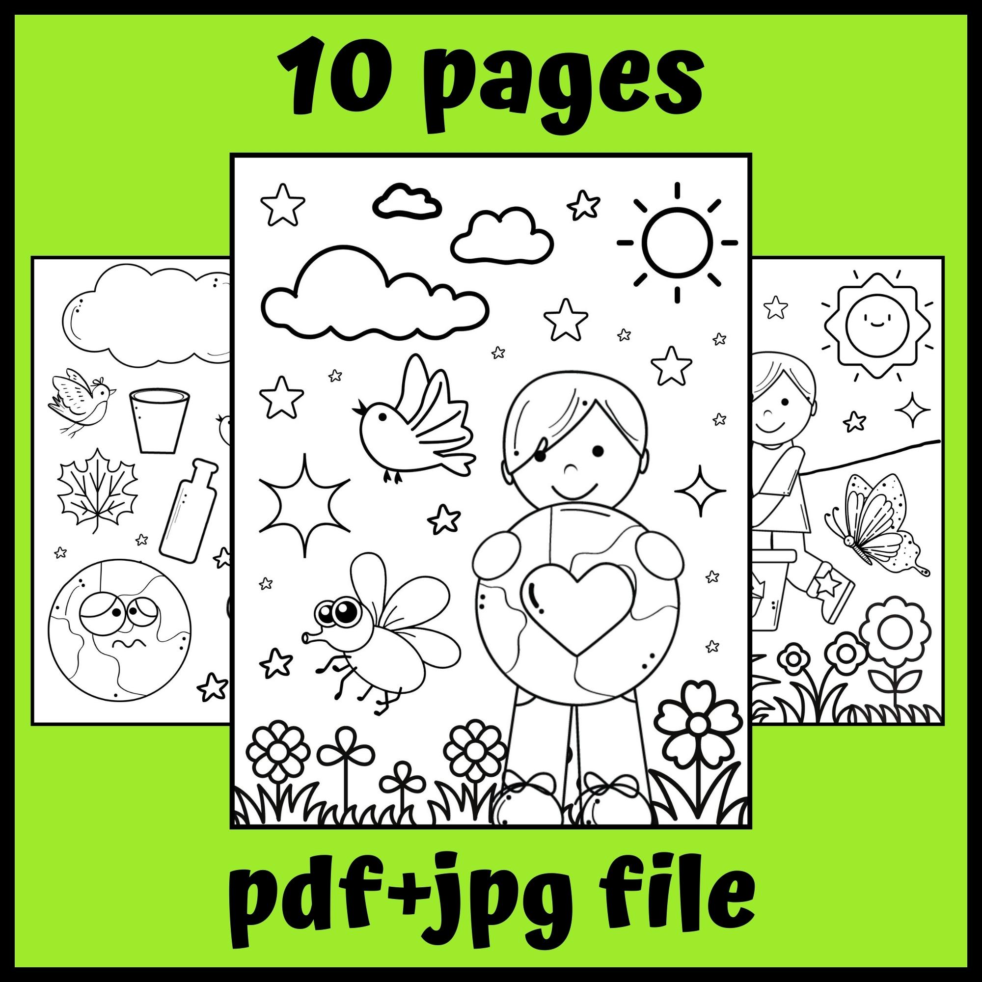 Earth Day Coloring Pages Set | Earth Day Activities | Earth Day Sheets ...