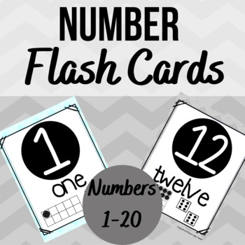 Number Flash Cards Numbers 1 - 20 Pre-K Kindergarten 1st Grade | Made ...