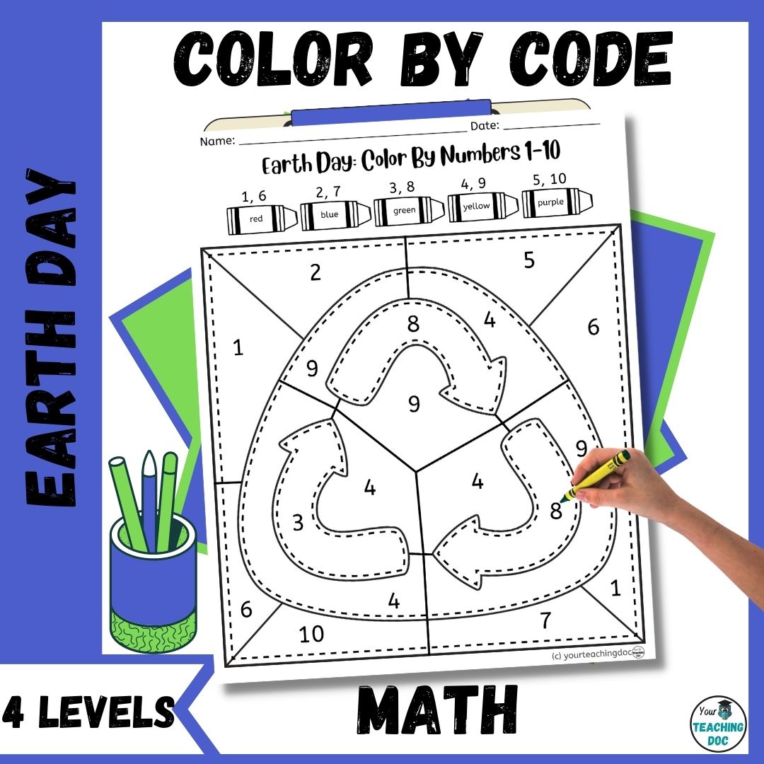 Earth Day Spring Math Color By Code Worksheets | Made By Teachers