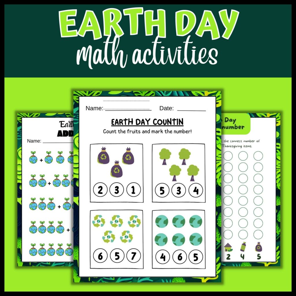 Earth Day Math Activities Worksheets | Earth Day Counting Worksheets ...