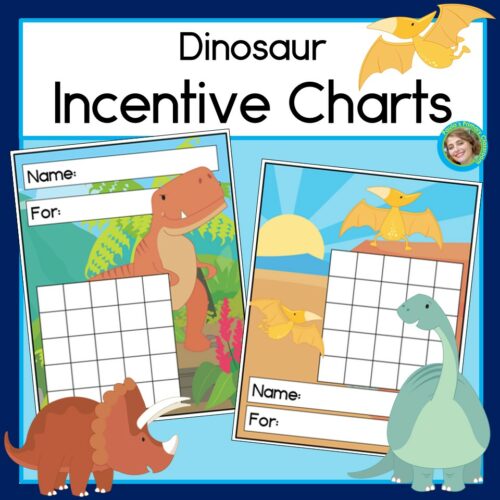 Incentive Charts Dinosaur Theme | Color and Blackline | Made By Teachers