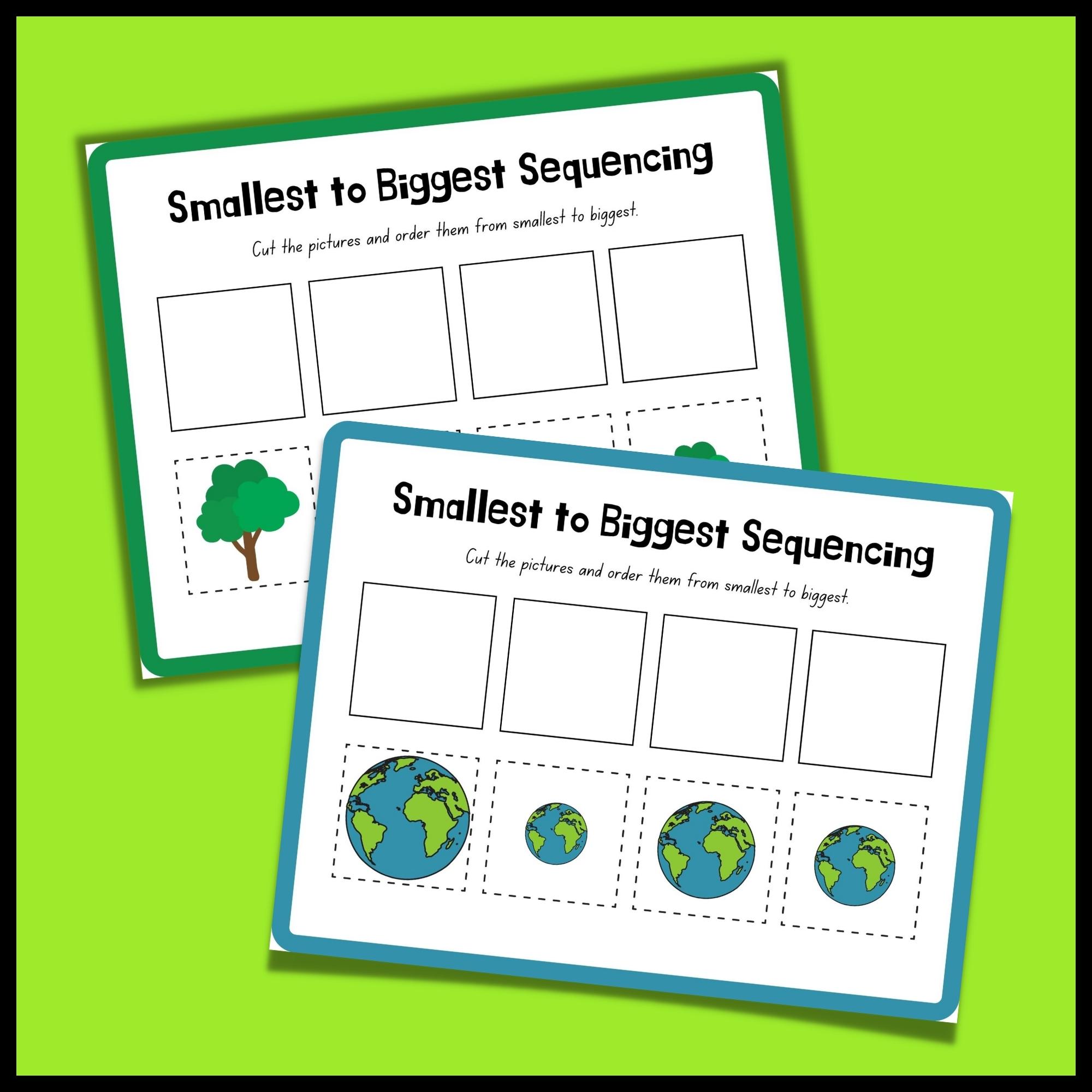 Earth Day Cut And Past | Earth Day Learning Sizes | Earth Day ...