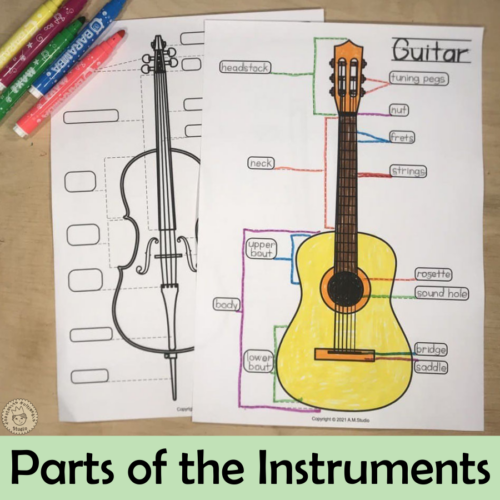 String Family Instruments Coloring Pages | Parts of the String ...