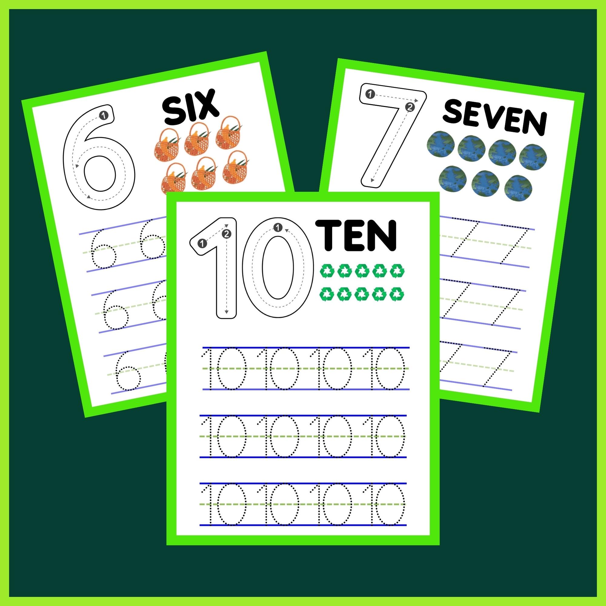 Earth Day Numbers Tracing Activity | Kindergarten Earth Day Learning ...