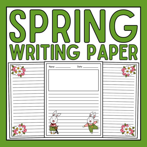 Spring Writing Paper with Lines for Primary and Elementary | Made By ...