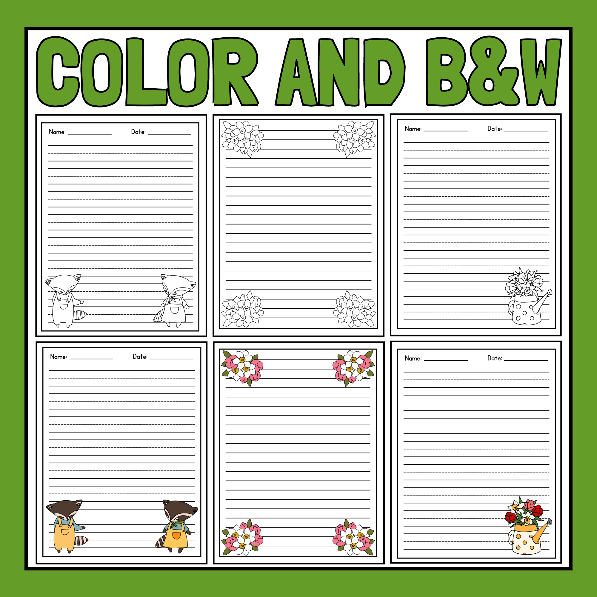 Spring Writing Paper with Lines for Primary and Elementary | Made By ...