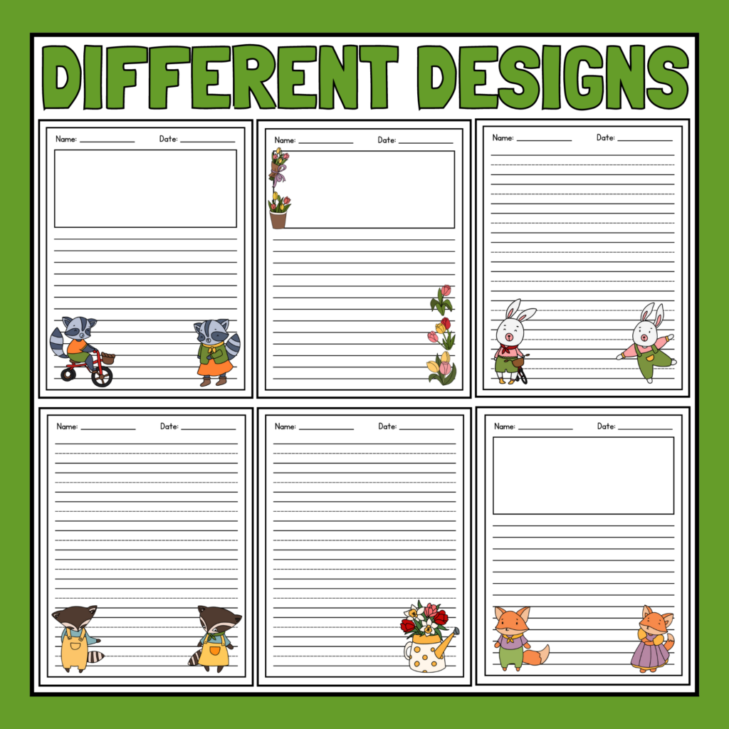 Spring Writing Paper with Lines for Primary and Elementary | Made By ...