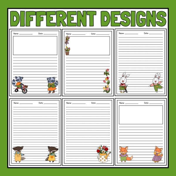 Spring Writing Paper with Lines for Primary and Elementary | Made By ...