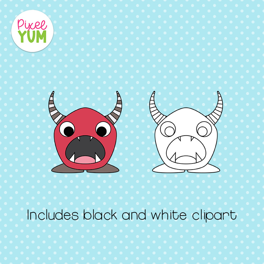 Cute Monsters Clipart - Commercial Use OK | Made By Teachers