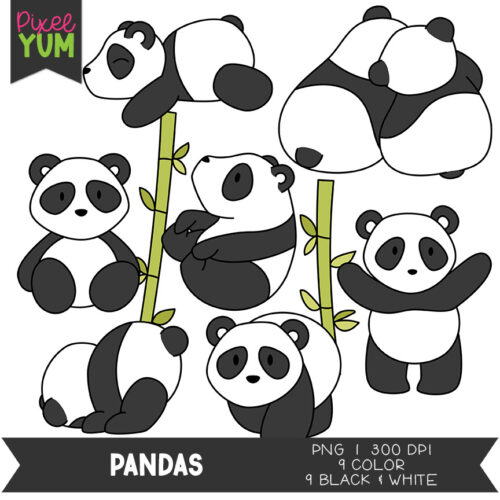 Panda Clipart - Cute Bear Clip Art - Commercial Use OK | Made By Teachers