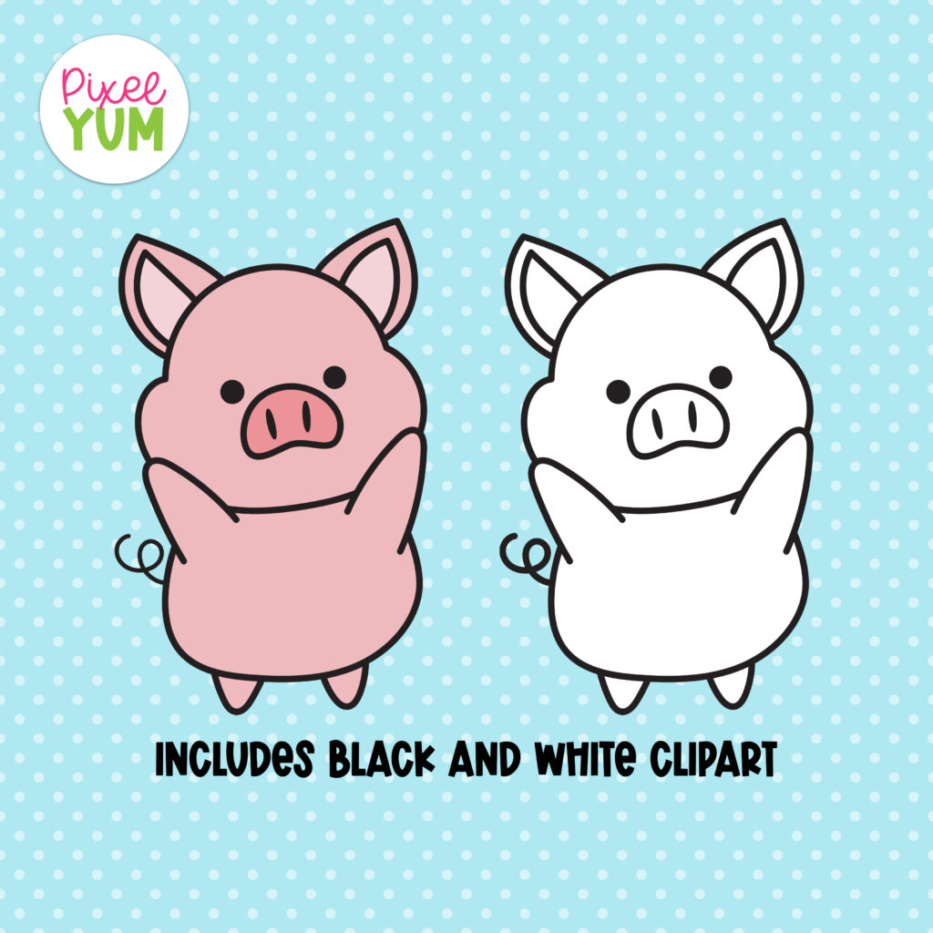 Piggy Clipart - Cute Pig Clip Art - Commercial Use OK | Made By Teachers