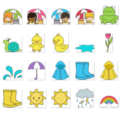 Rainy Day Clipart - Spring Weather Clip Art - Commercial Use OK | Made ...