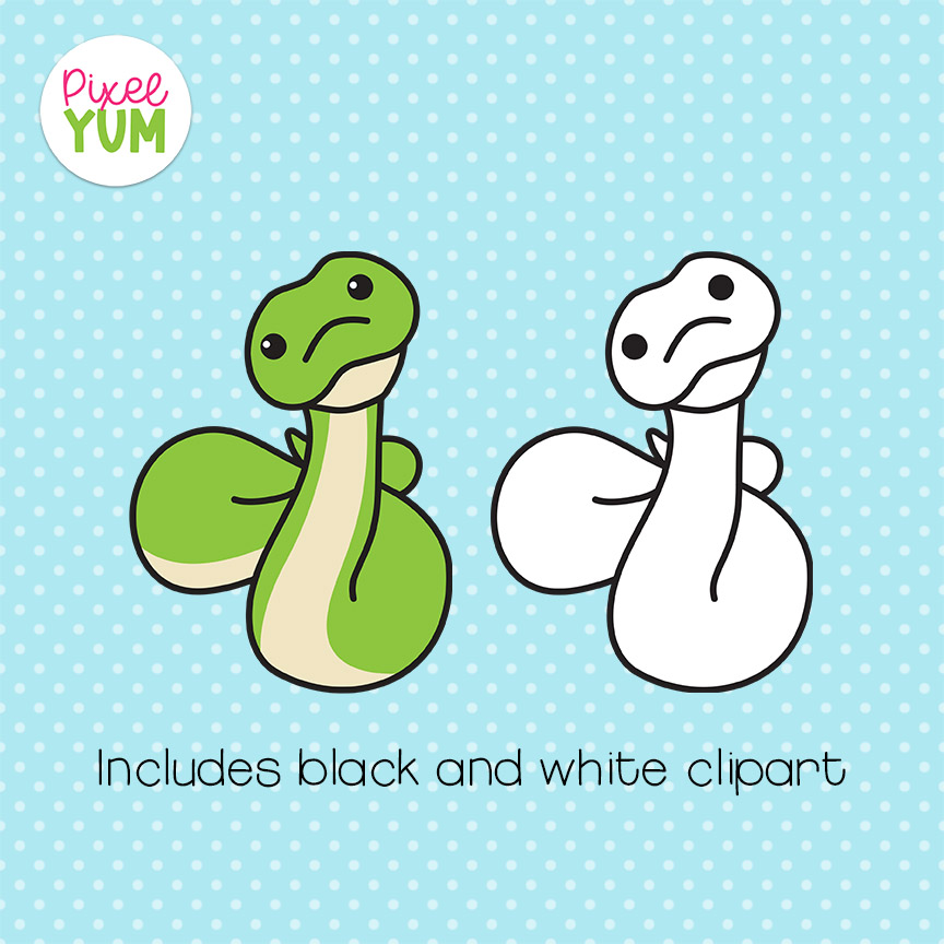 Snake Clipart - Cute Reptile Clip Art - Commercial Use OK | Made By ...