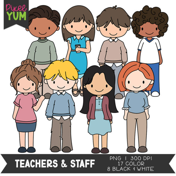 Teachers & Staff Clipart - School Adults Clip Art - Commercial Use OK ...