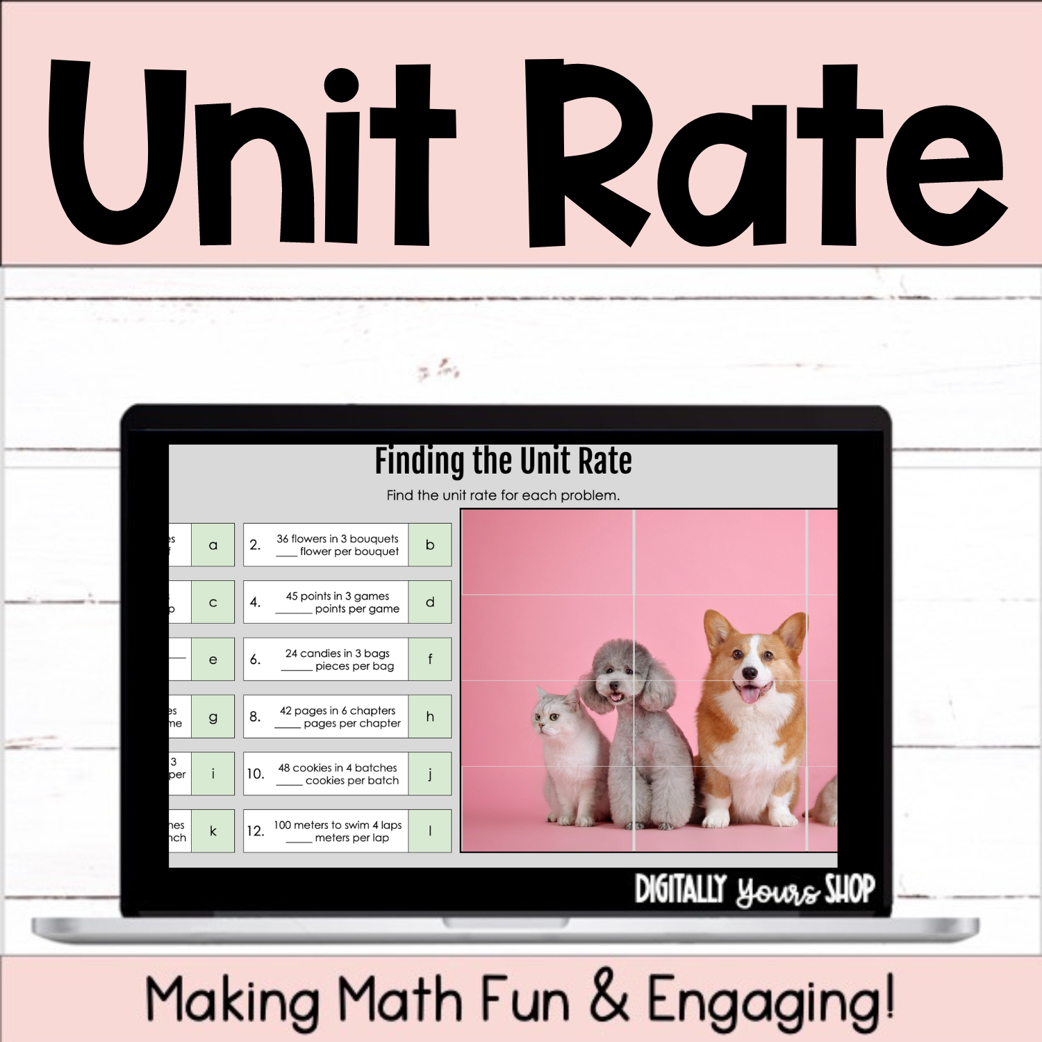 Unit Rate Digital Self-Checking Digital Activity | Made By Teachers