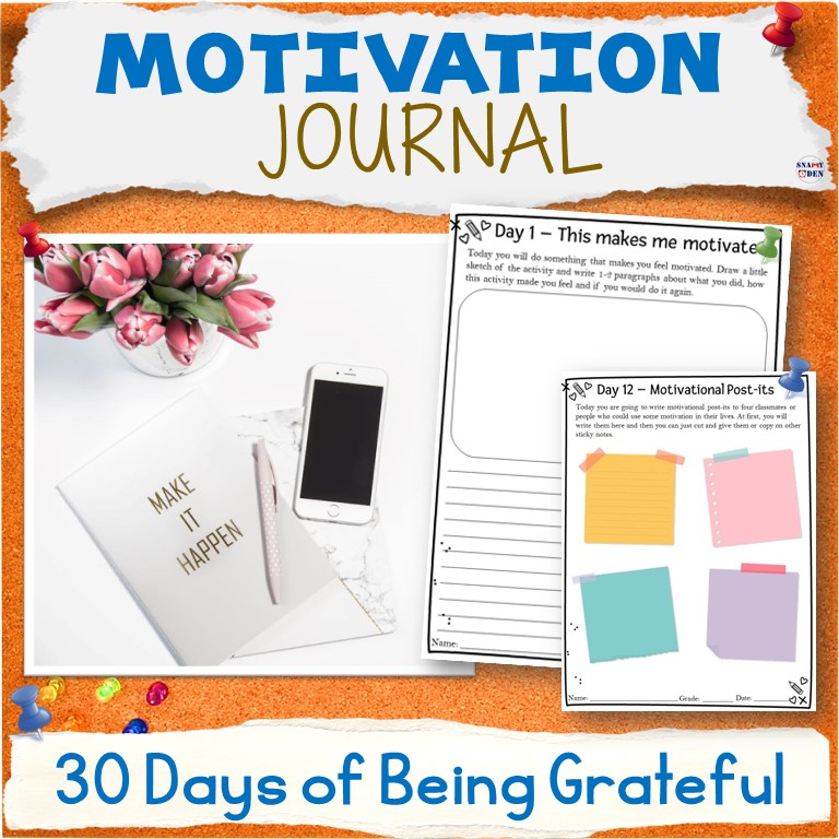 Motivation Journal - SEL Writing Journaling Activities - Print and ...