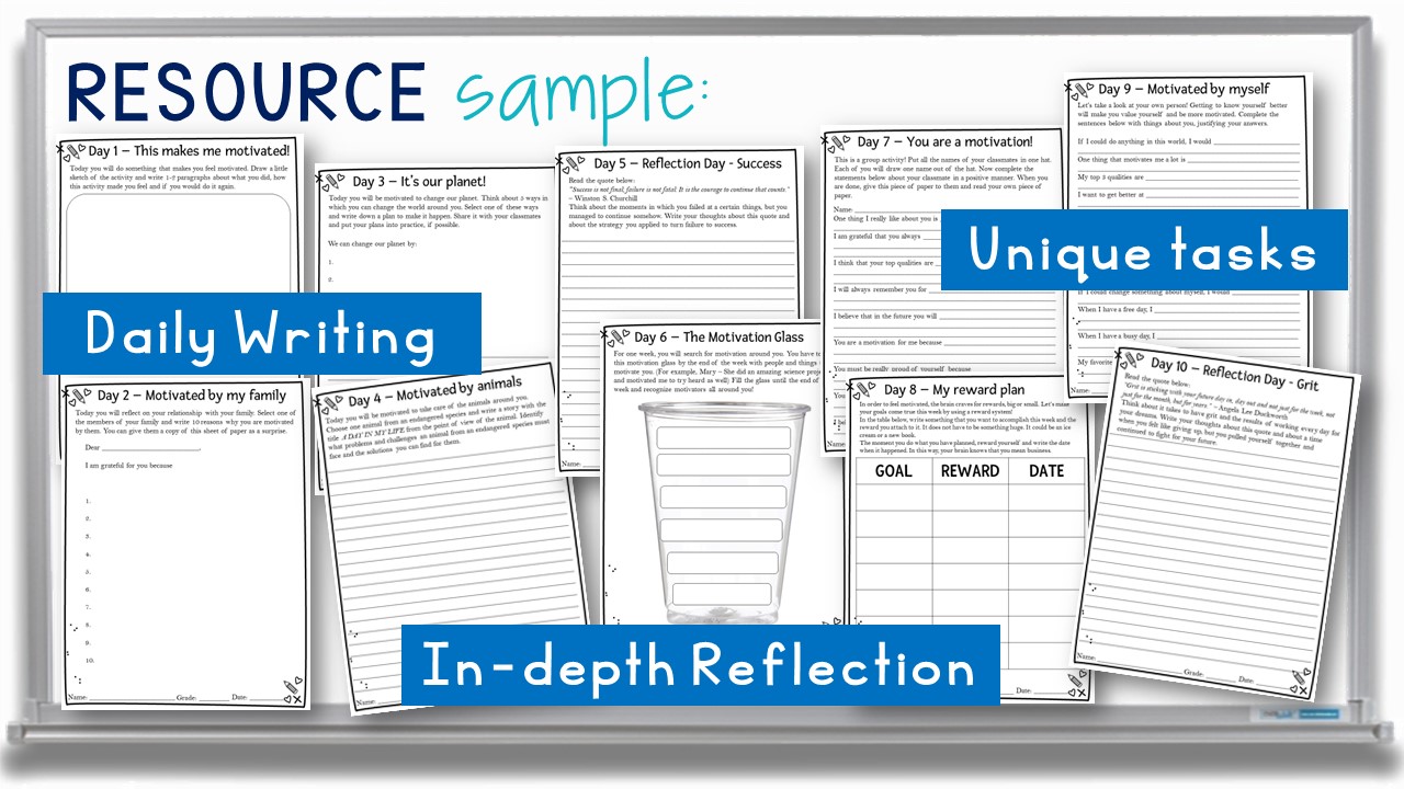 Motivation Journal - SEL Writing Journaling Activities - Print and ...