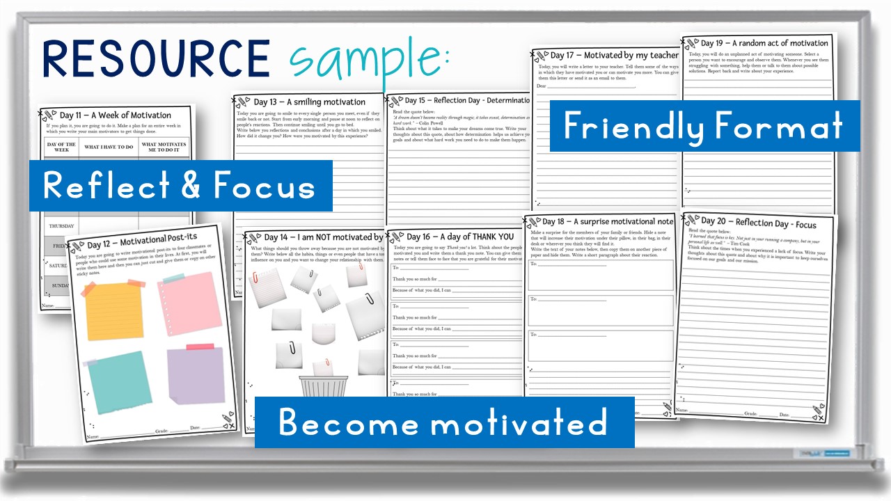 Motivation Journal - SEL Writing Journaling Activities - Print and ...