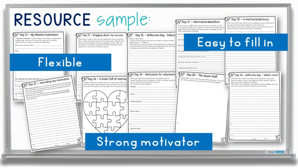 Motivation Journal - SEL Writing Journaling Activities - Print and ...