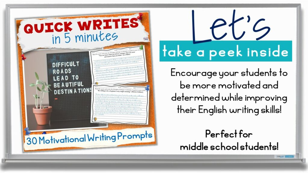 Quick Write Prompts - Motivational Writing Morning Work - Print and ...