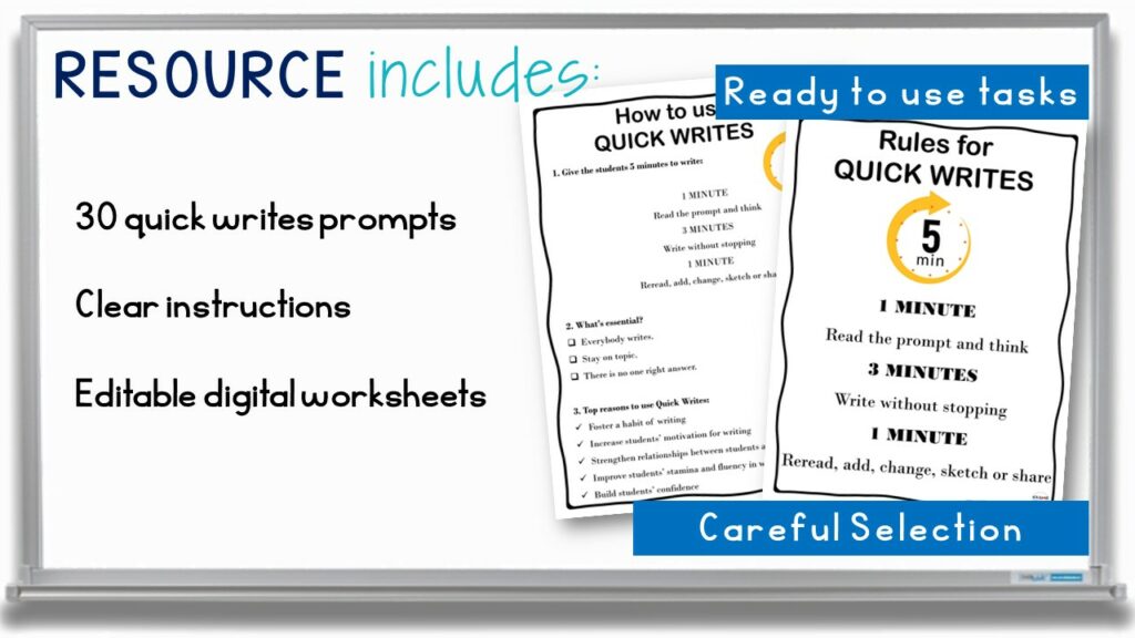 Quick Write Prompts - Motivational Writing Morning Work - Print and ...