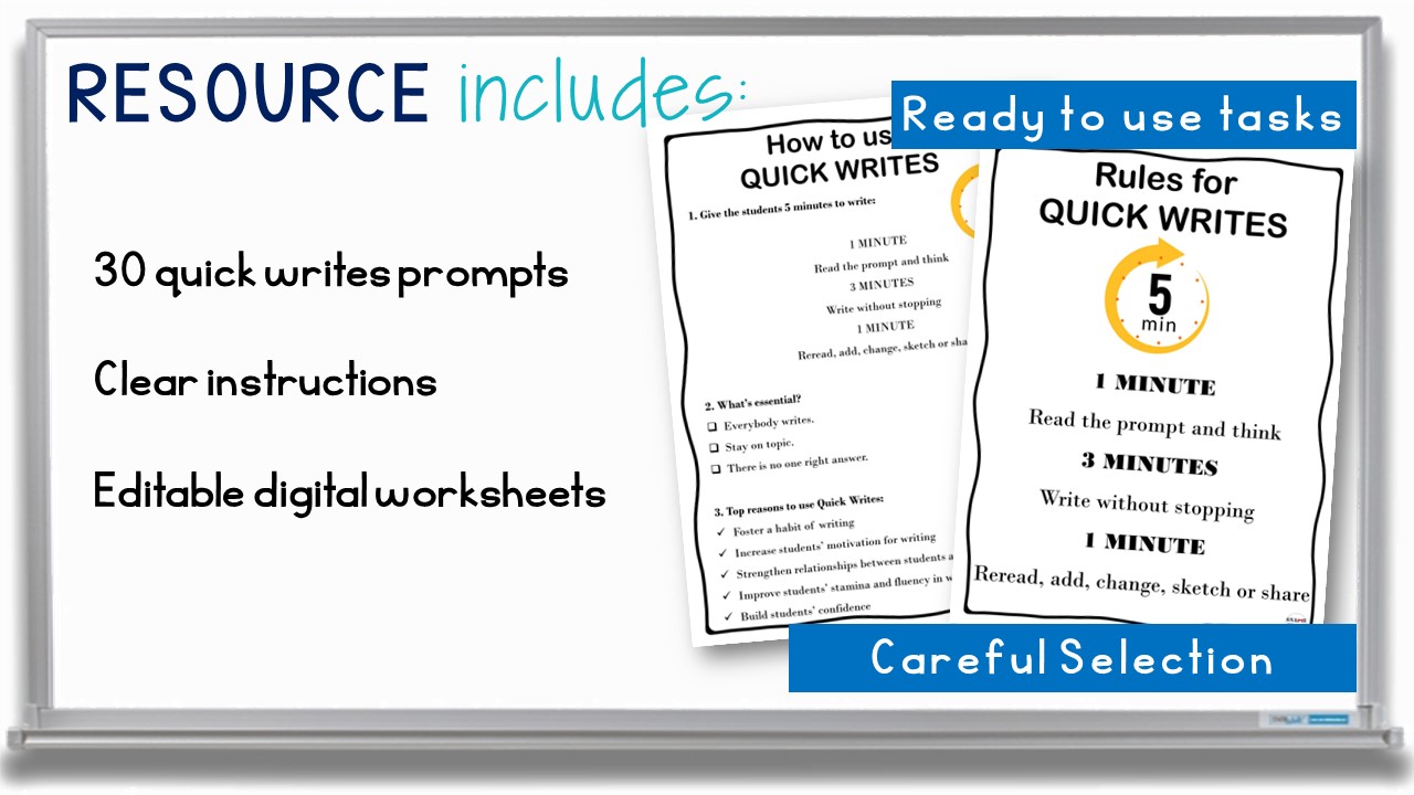 Quick Write Prompts - Motivational Writing Morning Work - Print and ...