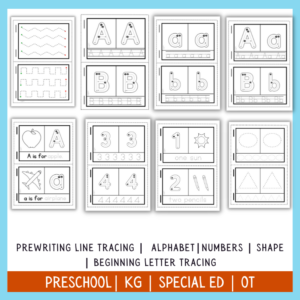 Handwriting practice Tracing, coloring mini books Bundle Special ...