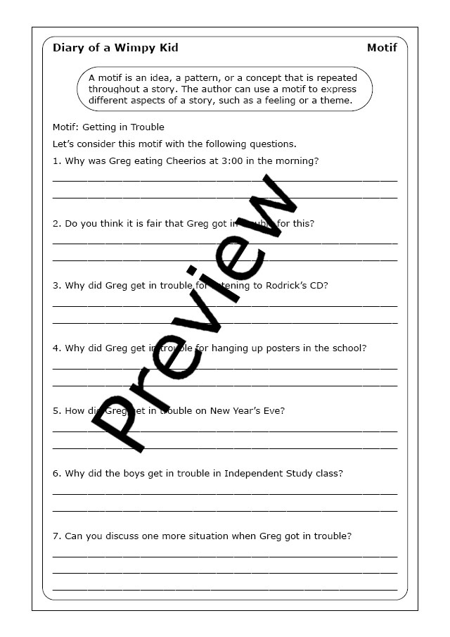 Jeff Kinney "Diary of a Wimpy Kid" (Book #1) worksheets | Made By Teachers