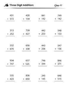 30 Days challenge Three digit addition worksheets | Made By Teachers