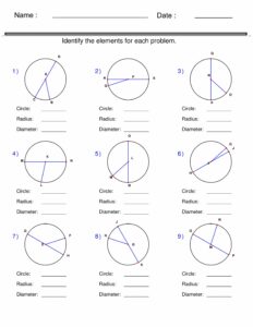 Identify Circle, Radius, and Diameter - Circle Worksheets | Made By ...