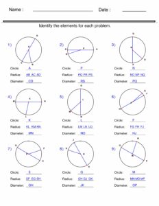 Identify Circle, Radius, and Diameter - Circle Worksheets | Made By ...