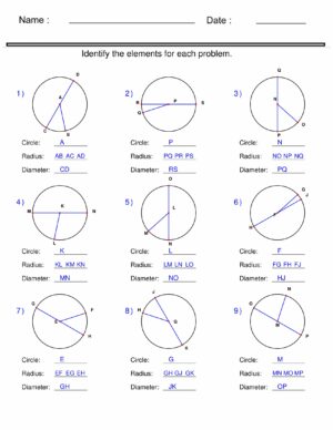 Identify Circle, Radius, and Diameter - Circle Worksheets | Made By ...